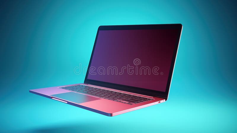 Educational for Students Ai Generated Floating Laptop Template Stock ...