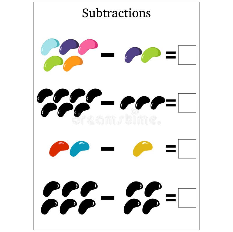 Subtractions Operation Stock Illustrations – 12 Subtractions Operation ...