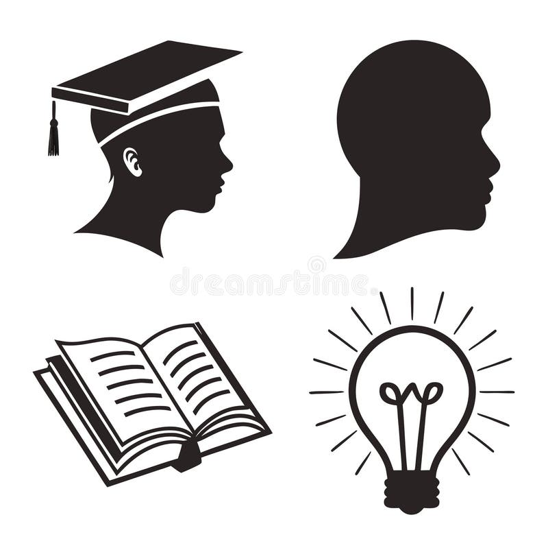 Educational Symbols: Graduation, Knowledge, Idea Creation Stock Vector ...