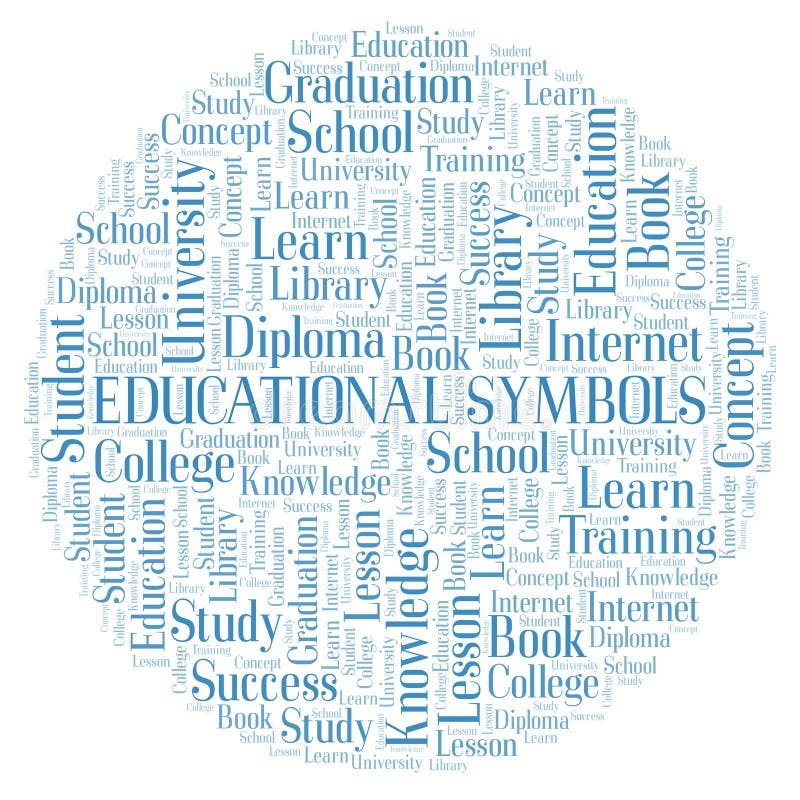 Educational Symbols Word Cloud. Stock Illustration - Illustration of ...