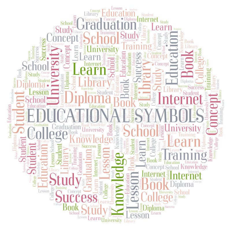 Educational Symbols Word Cloud. Stock Illustration - Illustration of ...