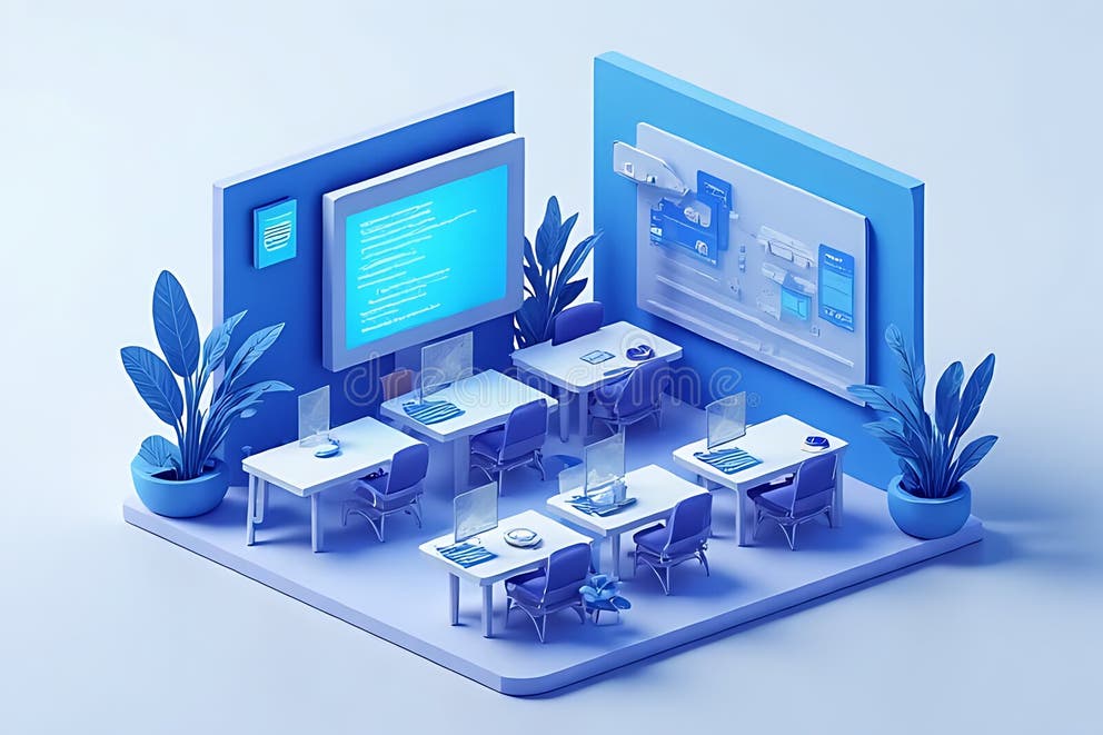 Educational Technology Classroom Setup Modern Office Space Digital ...