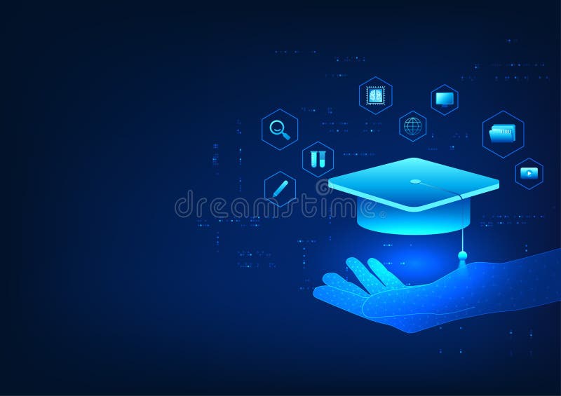 Educational Technology, Hand Holding a Graduation Cap with Education ...