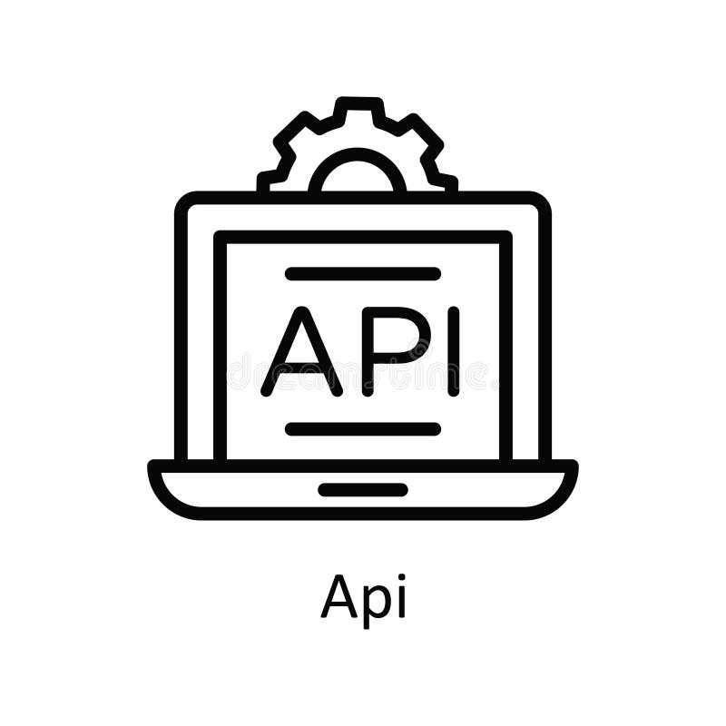Api Vector Outline Icon Design Illustration. Educational Technology ...