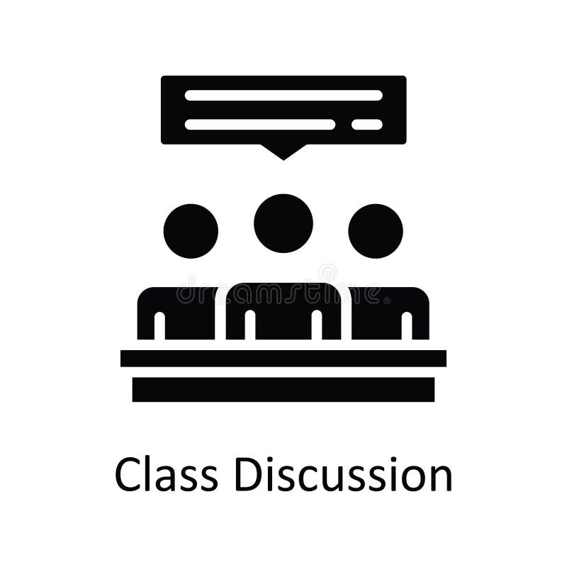 Class Discussion Vector Solid Icon Design Illustration. Educational ...