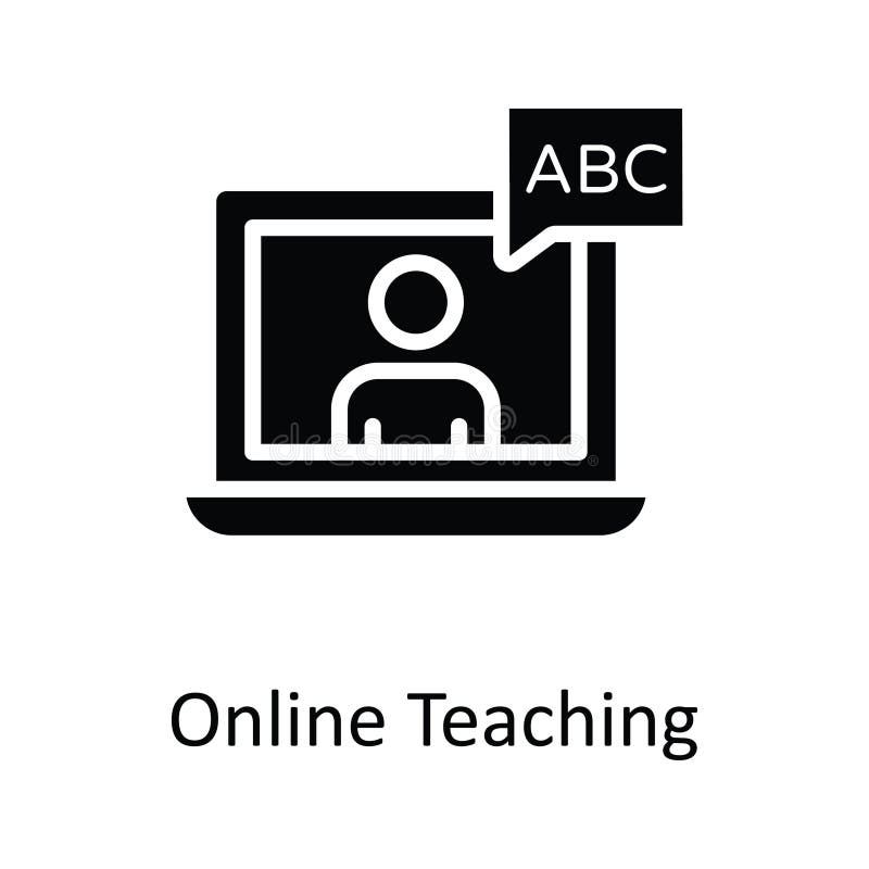 Online Teaching Vector Solid Icon Design Illustration. Educational ...