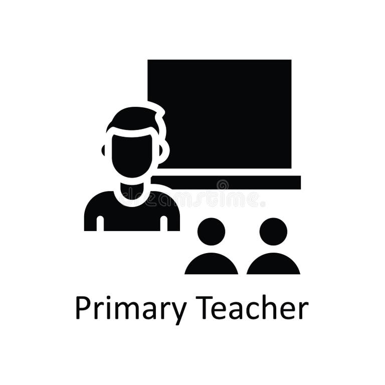 Primary Teacher Vector Solid Icon Design Illustration. Educational ...