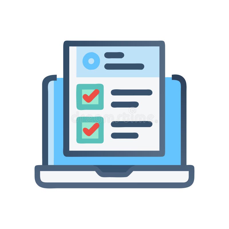 Educational Test Icon for Online Assessments Stock Vector ...