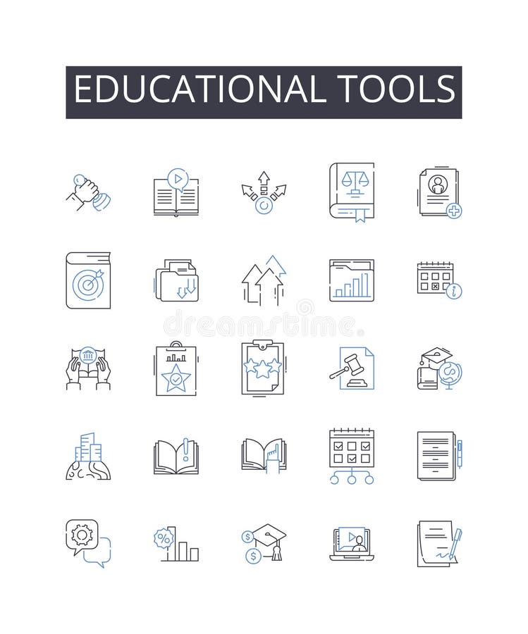 Educational Tools Line Icons Collection Algorithmic Automated Classification Clustering
