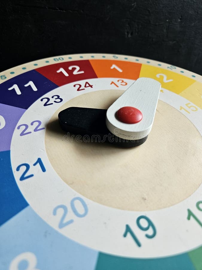 An Educational Toy Wall Clock Made of Wood Stock Photo - Image of wood ...