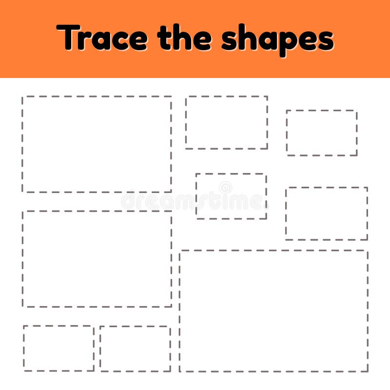 Rectangle Tracing Worksheet Stock Illustrations – 120 Rectangle Tracing ...