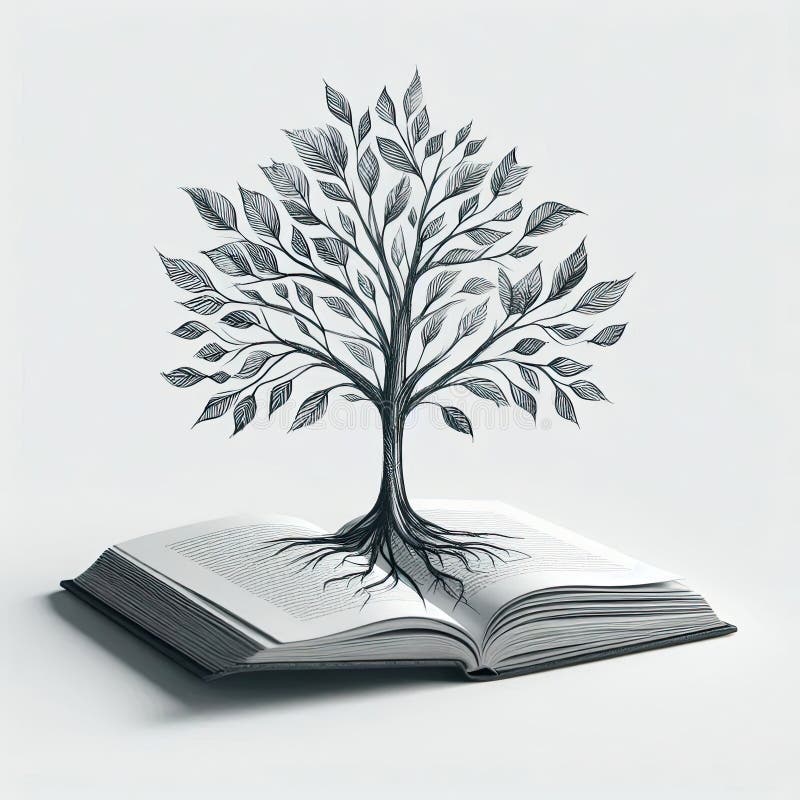 Educational Tree Rooted in Reading Stock Illustration - Illustration of ...