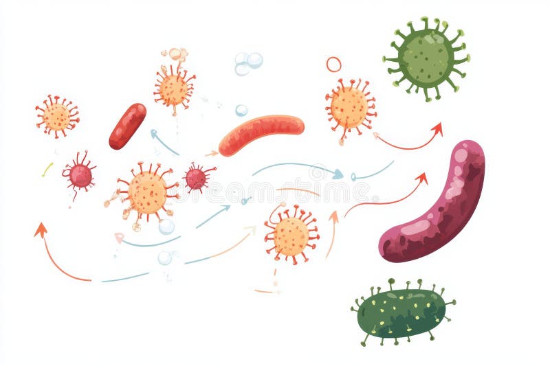 Pathogen Lifecycle in Diarrhea Stock Illustration - Illustration of ...