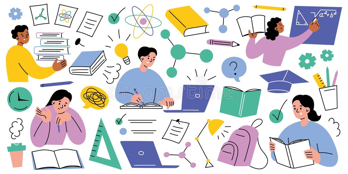 Cartoon Students Learning Stock Illustrations – 12,771 Cartoon Students ...