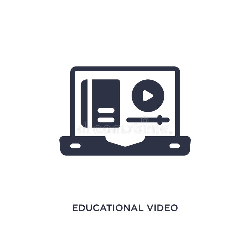 Laptop Educational Tool Icon on White Background. Simple Element ...