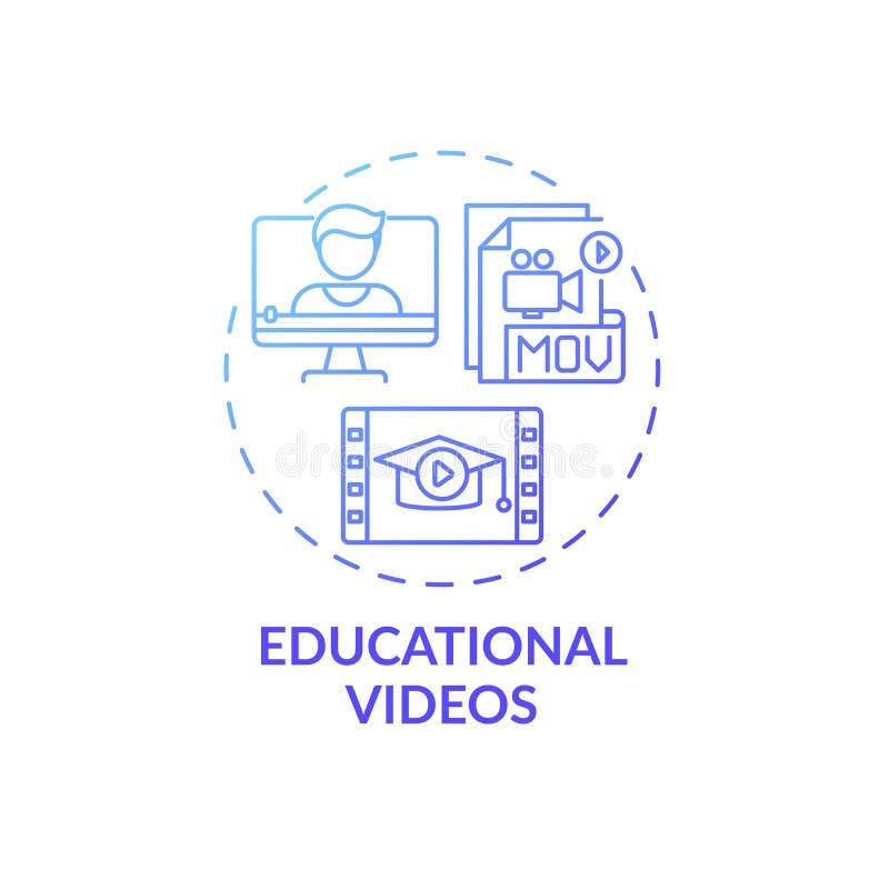 Educational Videos Concept Icon Stock Vector - Illustration of stream ...