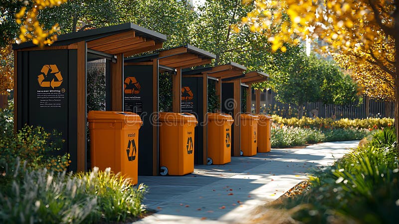 Educational Waste Disposal Stations with Smart Signage in Park Setting ...