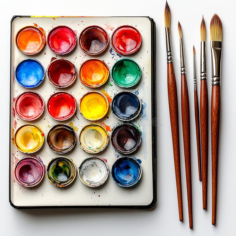 Educational Watercolor Brush Set with Vibrant Paint Colors and Tools ...