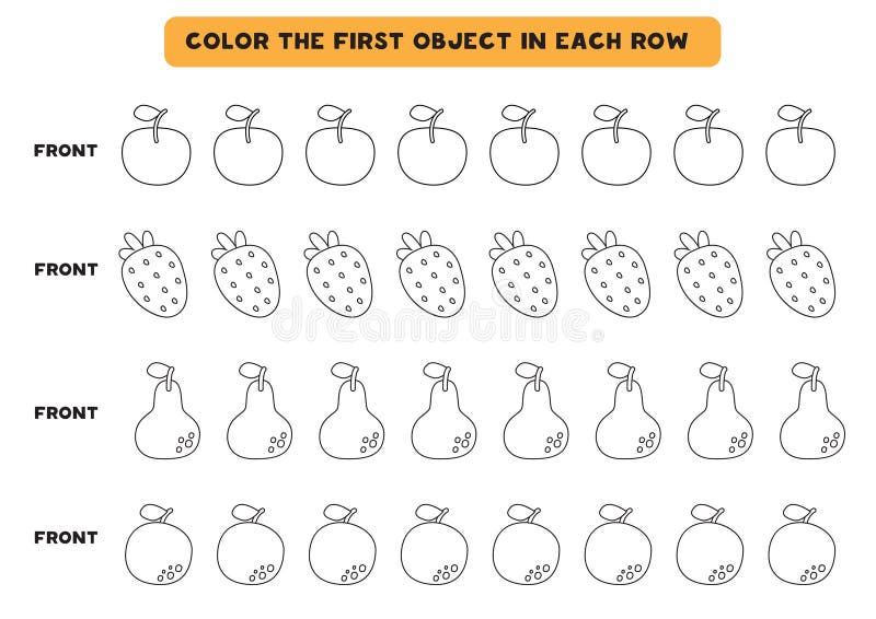 Educational Worksheet for Preschool Kids. Color the Objects Stock ...