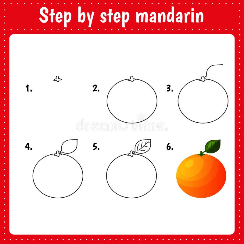 Educational Worksheet for Kids. Step by Step Drawing Illustration ...