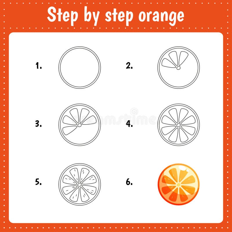 Educational Worksheet for Kids. Step by Step Drawing Illustration Stock ...
