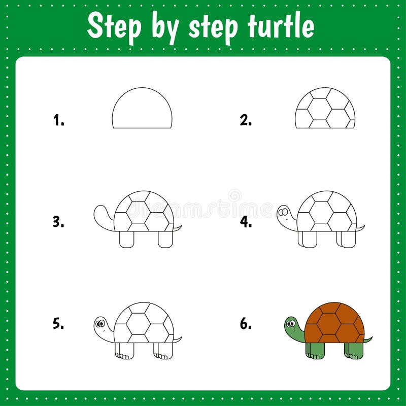 Educational Worksheet for Kids. Step by Step Drawing Illustration Stock ...