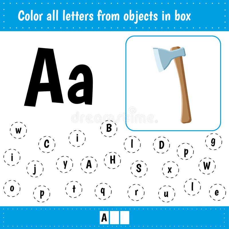 Educational Worksheet for School and Kindergarten. Axe Stock Vector ...