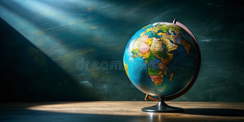 Educational World Map Silhouette Globe Chalkboard Background for ...
