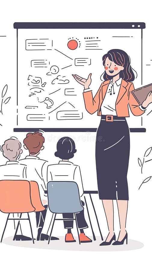 Educator Conducting Presentation To Engaged Audience in a Professional ...