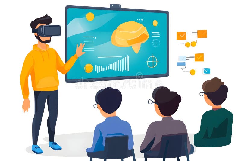 Educator Presenting Innovative Gamified Learning Techniques To Engaged ...