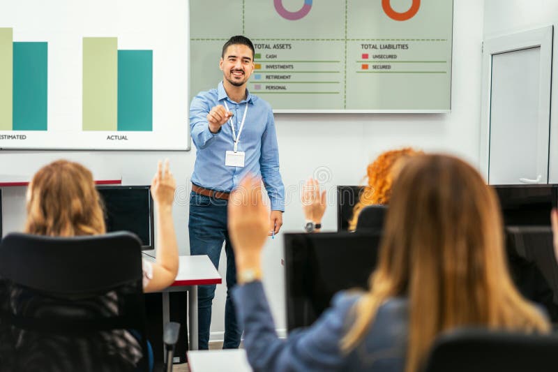 Educator and Students in Programming School Stock Photo - Image of ...