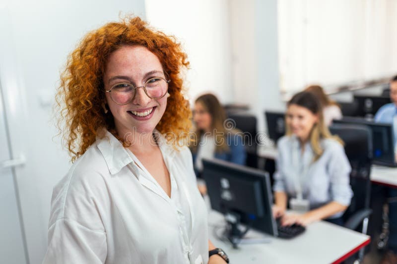 Educator and Students in Programming School Stock Image - Image of young, speaker: 279565687