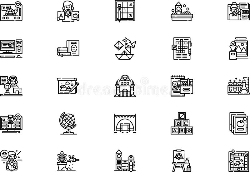 Edutainment Icons Collection is a Vector Illustration with Editable ...