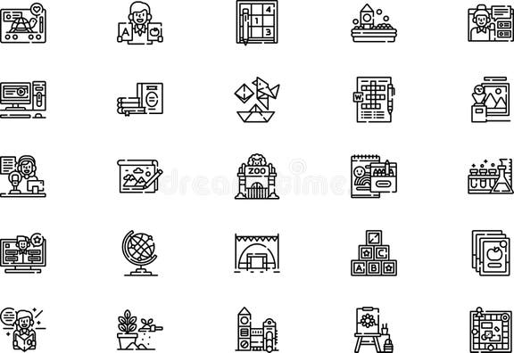 Edutainment Icons Collection is a Vector Illustration with Editable ...