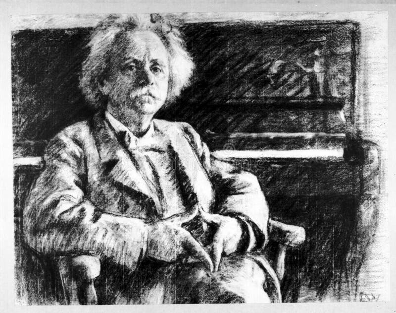 Edvard Grieg Portrait Drawing Picture. Image: 221375311