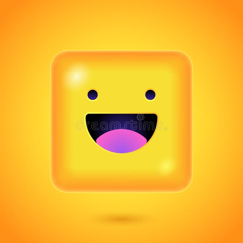 Square Emoticons Yellow Emoji Faces Emoticon Smile, Digital Smiley ...