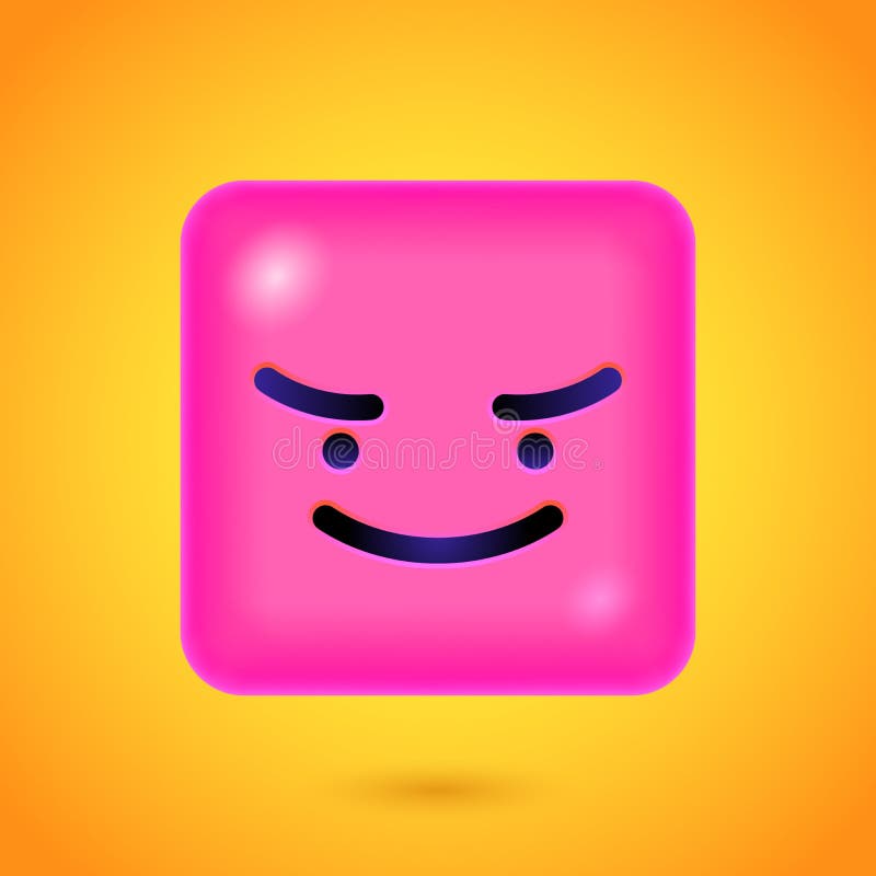 Square Emoticons Yellow Emoji Faces Emoticon Smile, Digital Smiley ...