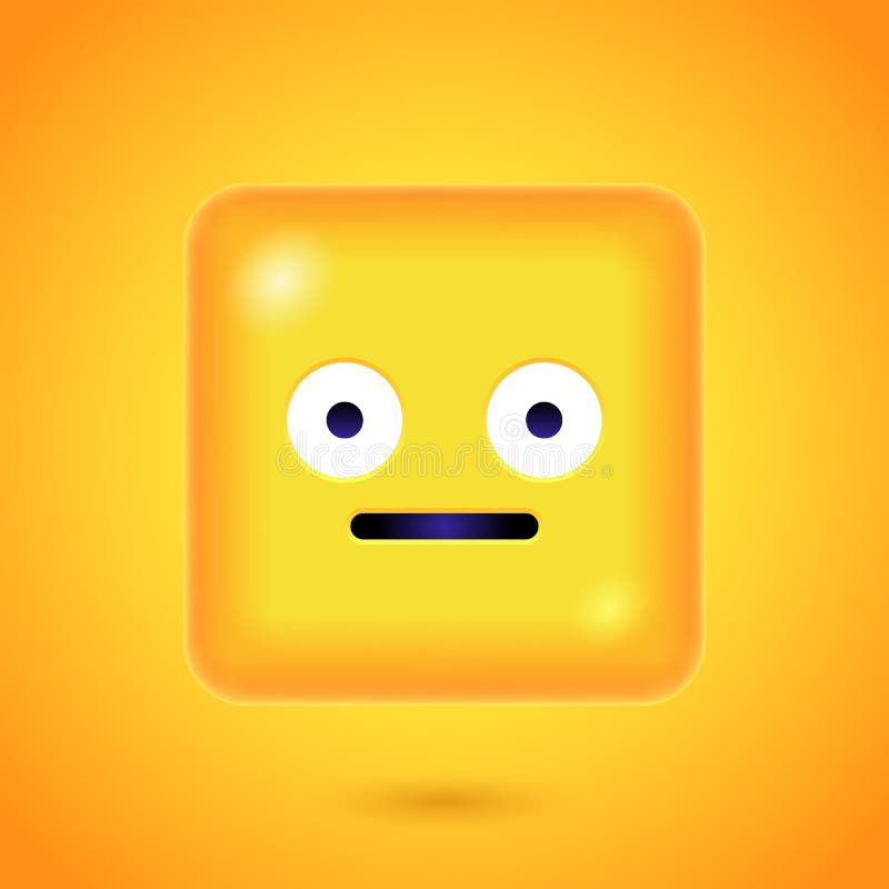 Square Emoticons Yellow Emoji Faces Emoticon Smile, Digital Smiley ...