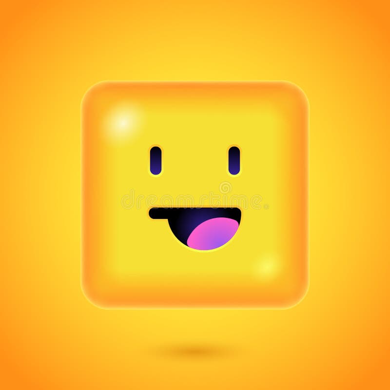 Square Emoticons Yellow Emoji Faces Emoticon Smile, Digital Smiley ...