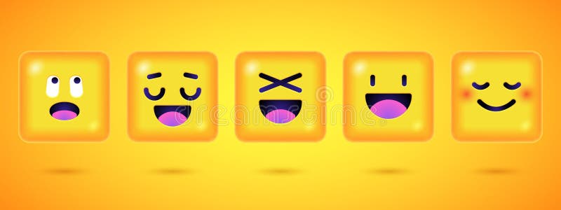 Square Smiley Faces Set Vector Stock Illustrations – 299 Square Smiley ...