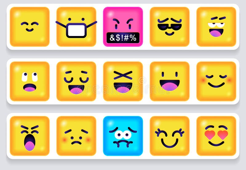 Square Smiley Face Icons Stock Illustrations – 658 Square Smiley Face ...