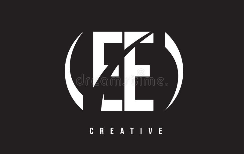 EE E E White Letter Logo Design with Black Background. Stock Vector ...
