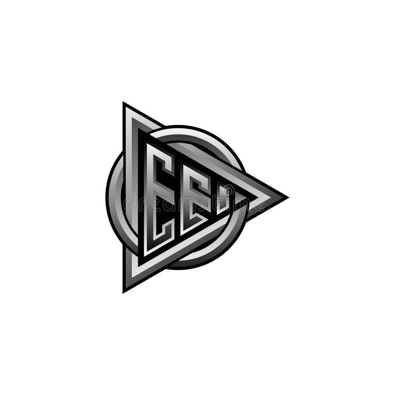 EE Logo Letter Triangle and Circle Rounded Stock Vector - Illustration ...