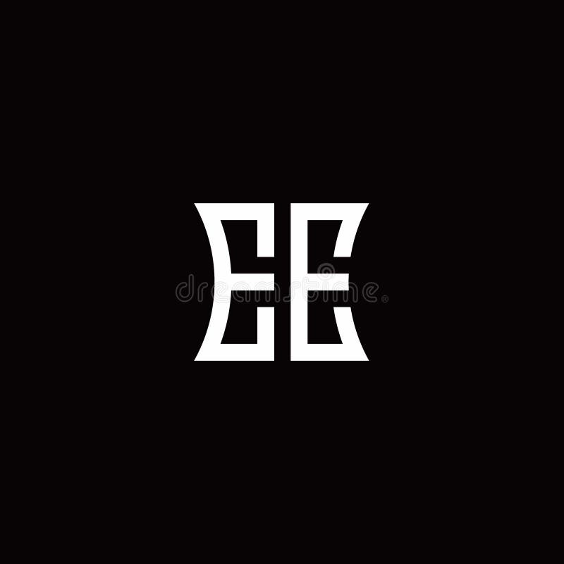 EE Monogram Logo Letter with Curved Side Style Stock Vector ...