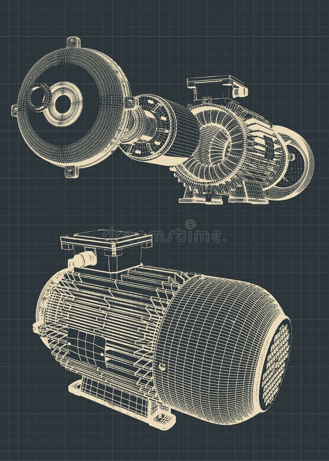 Visualization 3d Cad Model of Electric Motor, 3D Rendering Stock ...