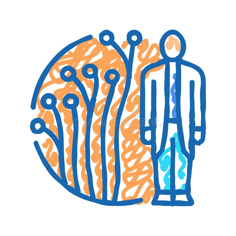 Eeg Technician Electrodes Icon Doodle Illustration Stock Illustration ...