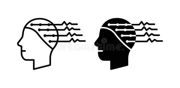 Eeg thin line icon set stock vector. Illustration of technology - 330144179