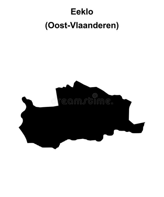 Eeklo outline map stock vector. Illustration of vector - 371630068