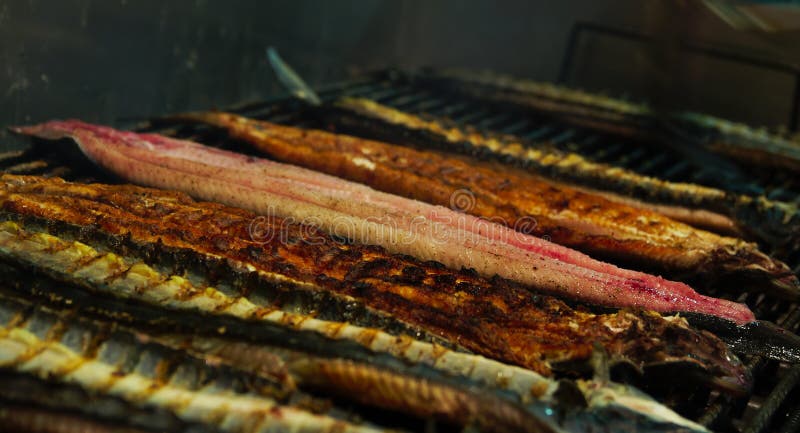 Eel on barbecue stock image. Image of barbecue, dish - 78434253