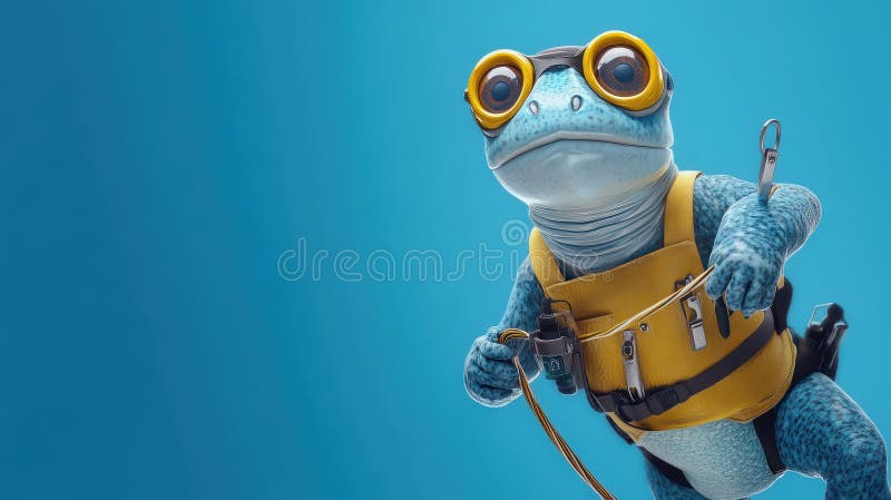 Eel Character Dressed As Electrician with Tools Stock Illustration ...